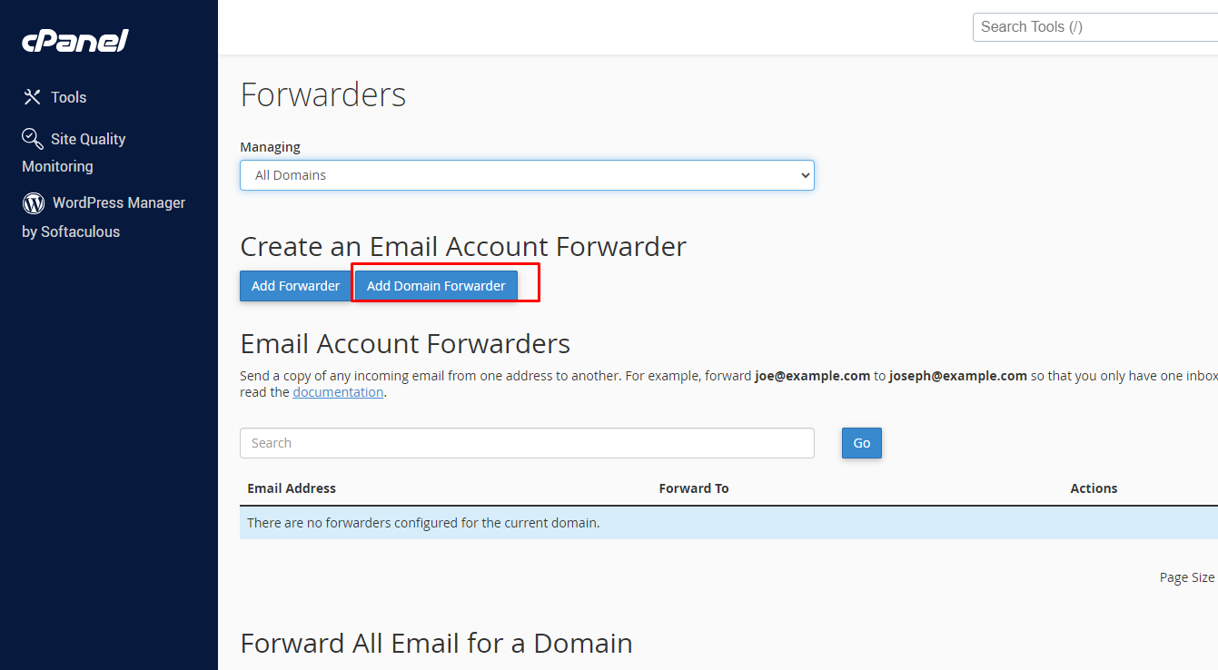 How To Add Domain Forwarder In Cpanel