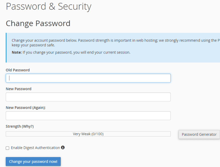 How To Change cPanel Password?